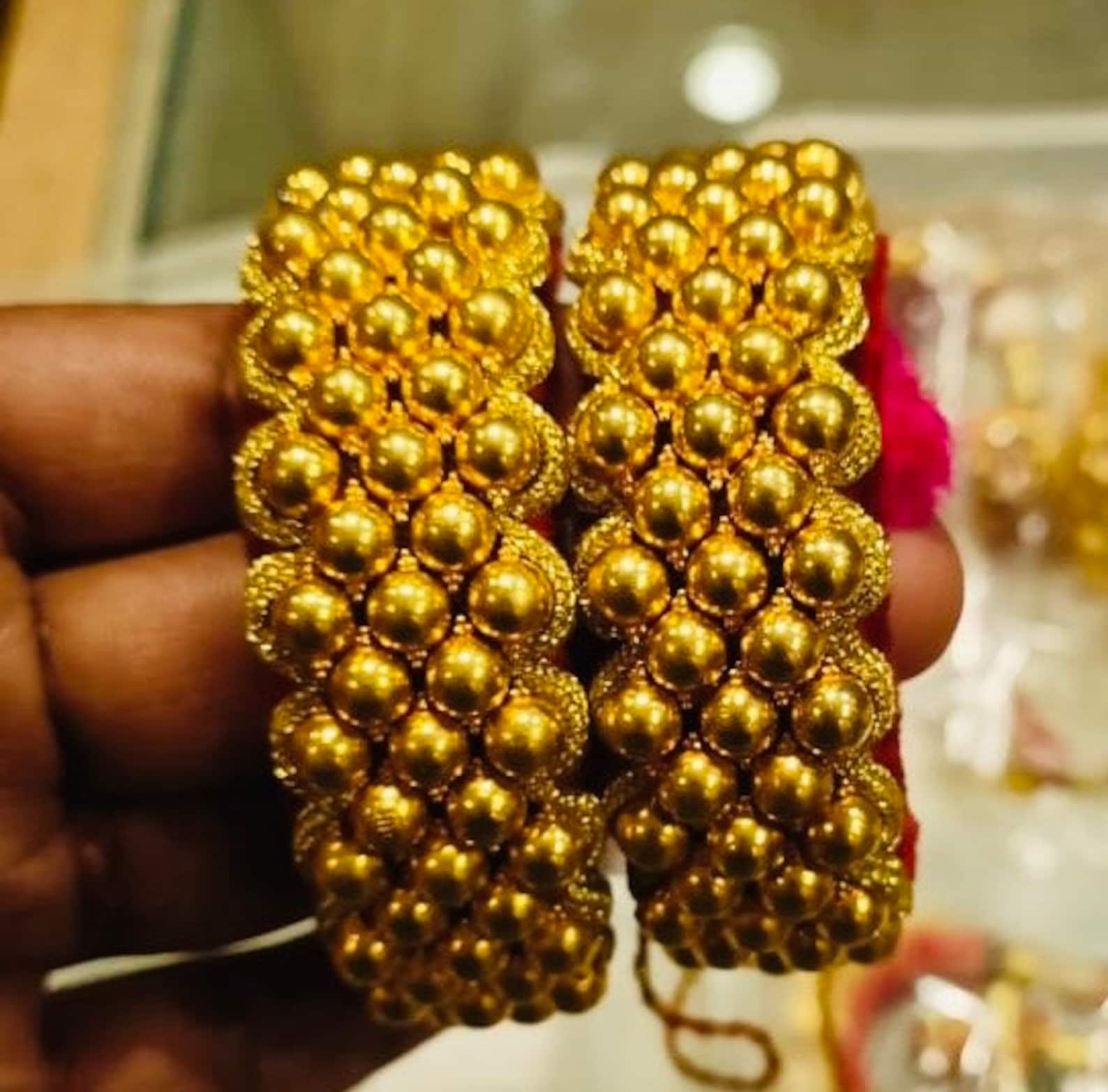 22k Solid Gold Gokhru-solid Gold Rajwada Gokhru Gold Bangle-handcrafted ...