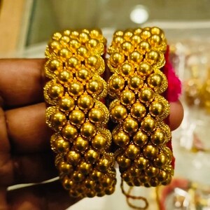 22k Solid Gold Gokhru-solid Gold Rajwada Gokhru Gold Bangle-handcrafted ...