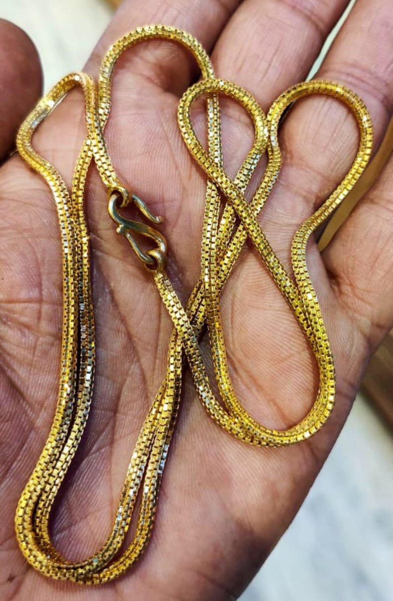 22k Solid Gold Antique Chain Unisex Gold Chain Indian Gold - Etsy