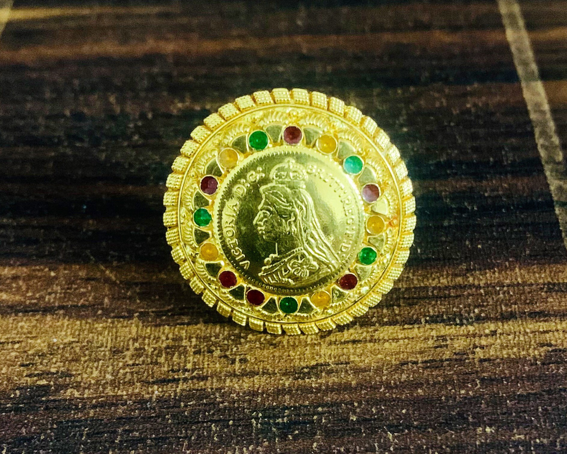 22k Solid Gold Coin Ring-antique Gold Coin Ring Solid Gold - Etsy