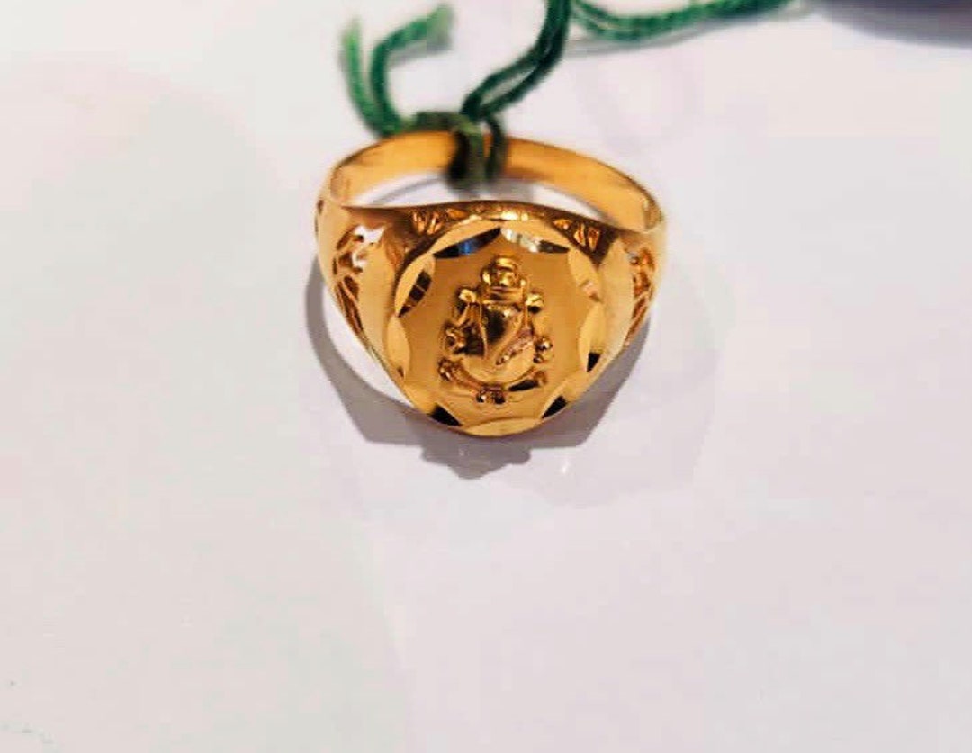 22k Solid Gold Ganesha Ring-indian Gold Ring-solid Gold Ring-spiritual ...