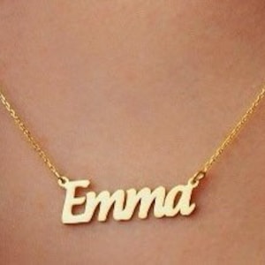 22k Solid Gold Personalised Name Necklace, Dainty Gold Name Necklace ...