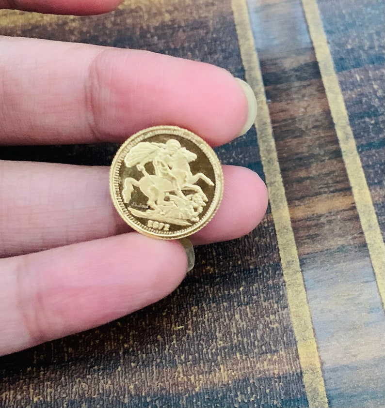 22ct Gold Coin- 1872 Genuine Antique Handmade Solid Gold Coin- 2 Grams ...