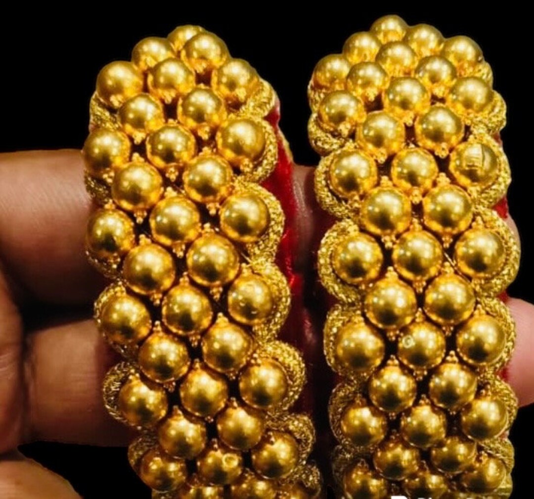 22k Solid Gold Gokhru-solid Gold Rajwada Gokhru Gold Bangle-handcrafted ...