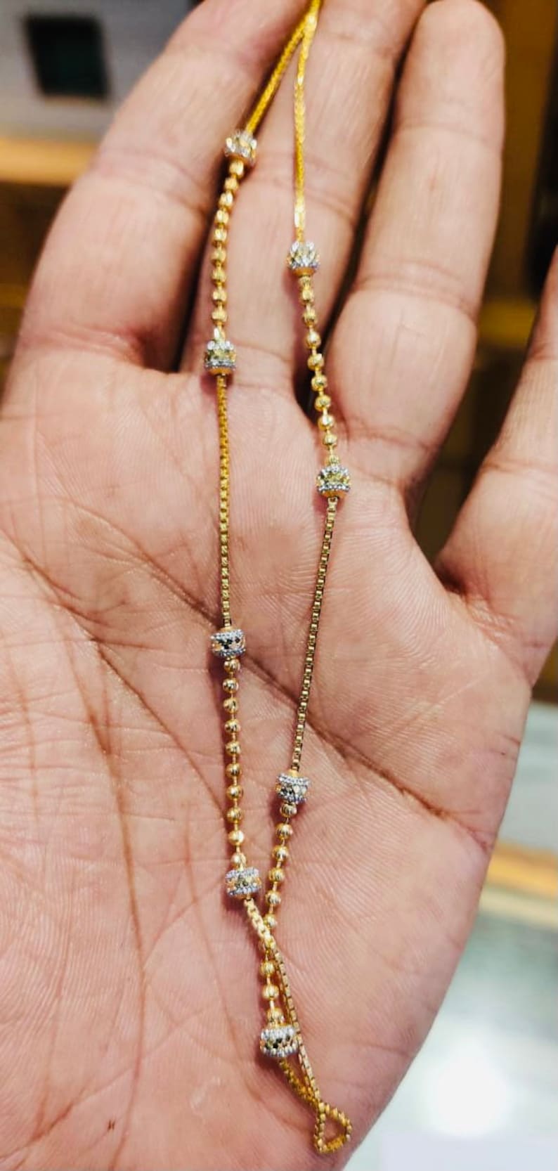 22k Solid Gold Ball Chain-7.3 Gram Gold Chain Indian Gold - Etsy