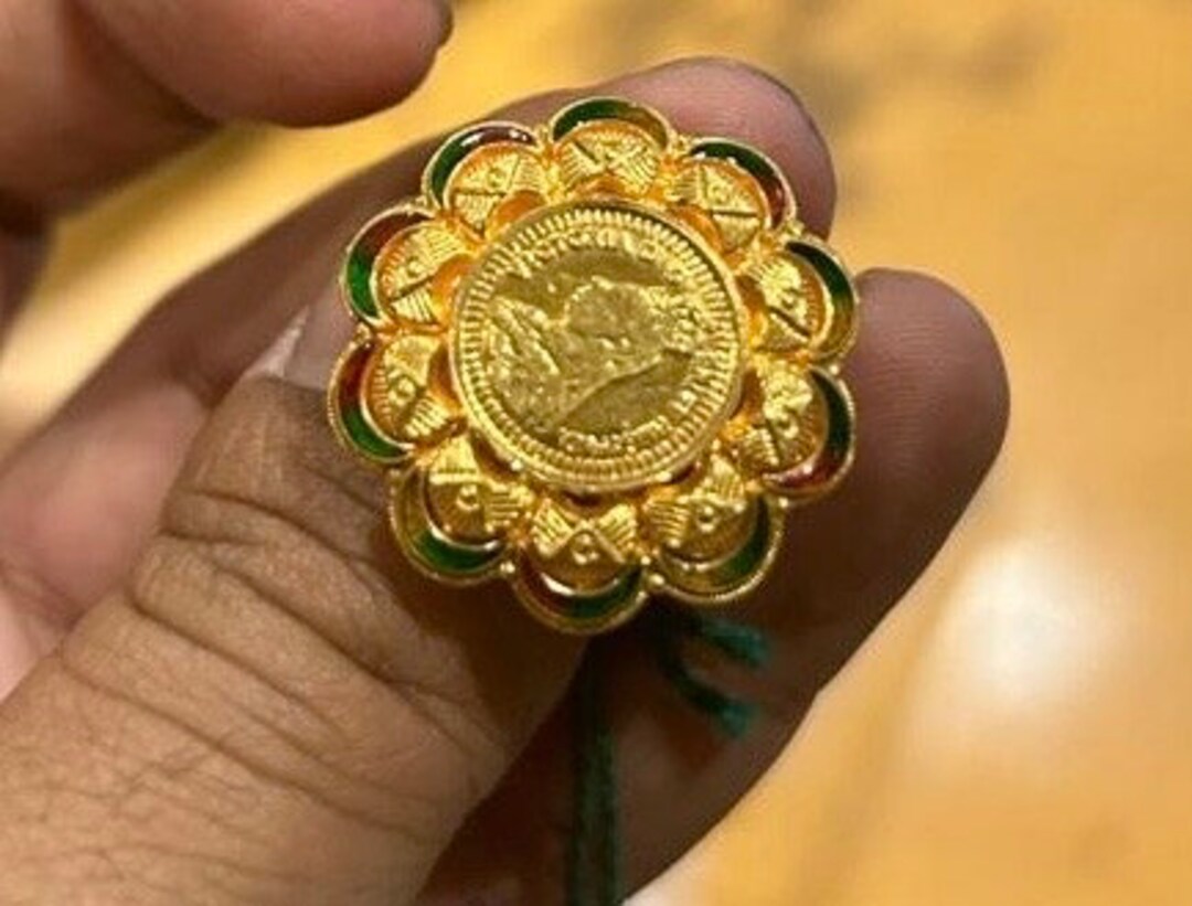 22k Solid Gold Coin Ring-antique Gold Coin Ring- Solid Gold Early Coin ...