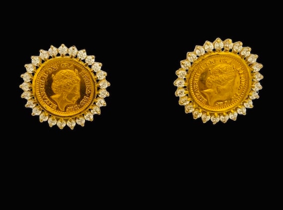 Real gold coin earrings store