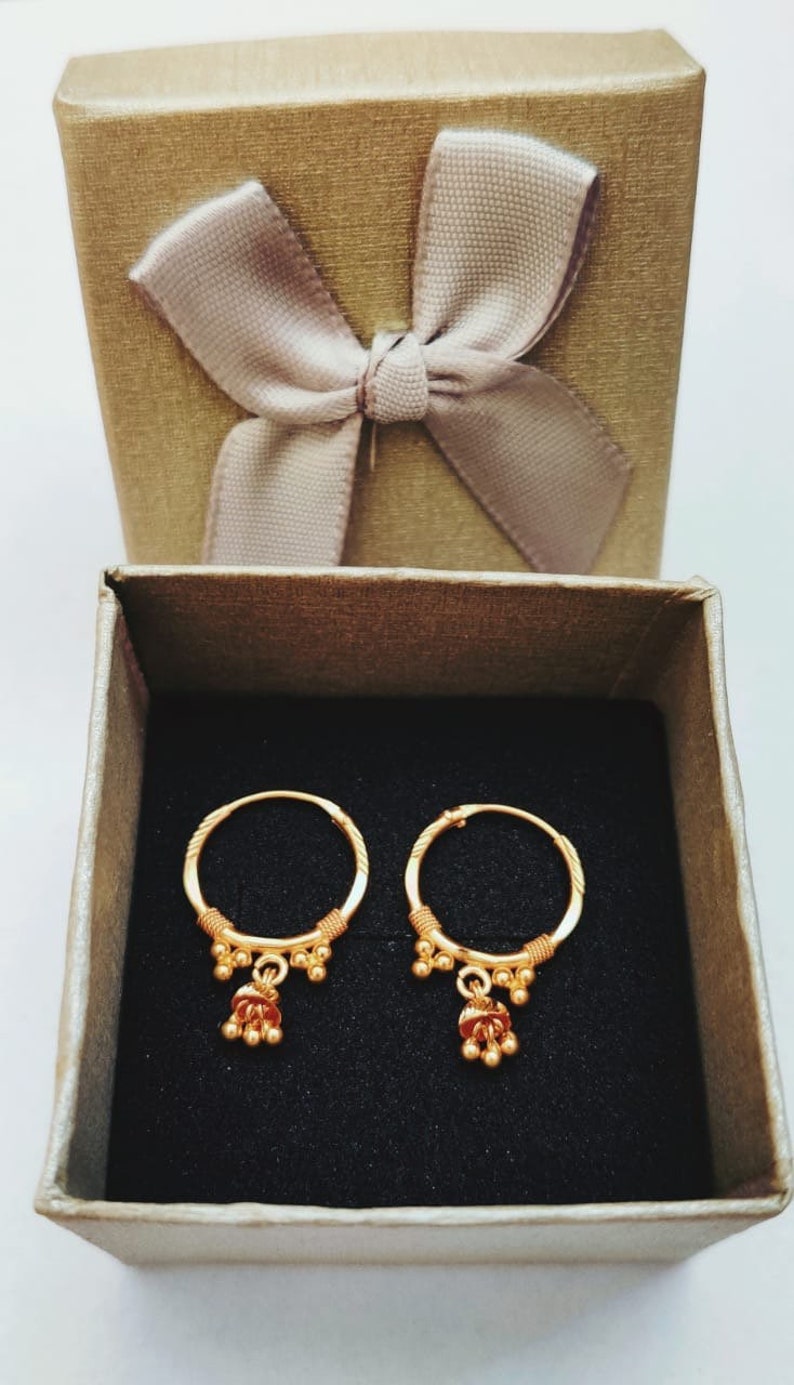 22k Solid Earthy Mined Gold With Tiny Hanged Gold Balls- Solid Gold ...