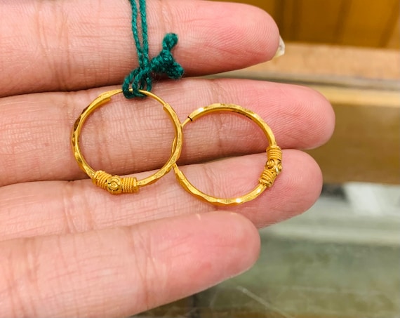 22ct indian gold hoop earrings store