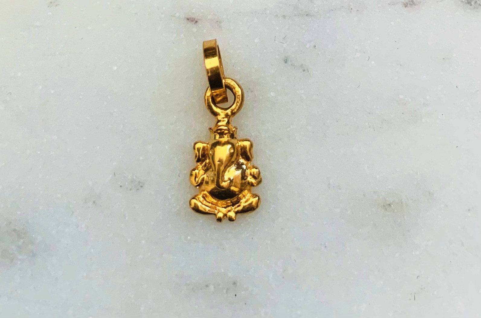22k Solid Gold Ganesha Pendant-tiny Gold Pendant-lord Ganesha - Etsy
