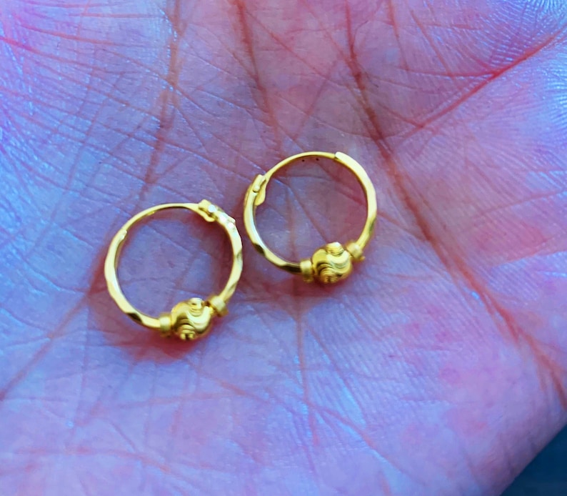 22k Gold Hoops Rajasthani Gold Hoops Indian Gold Hoops | Etsy