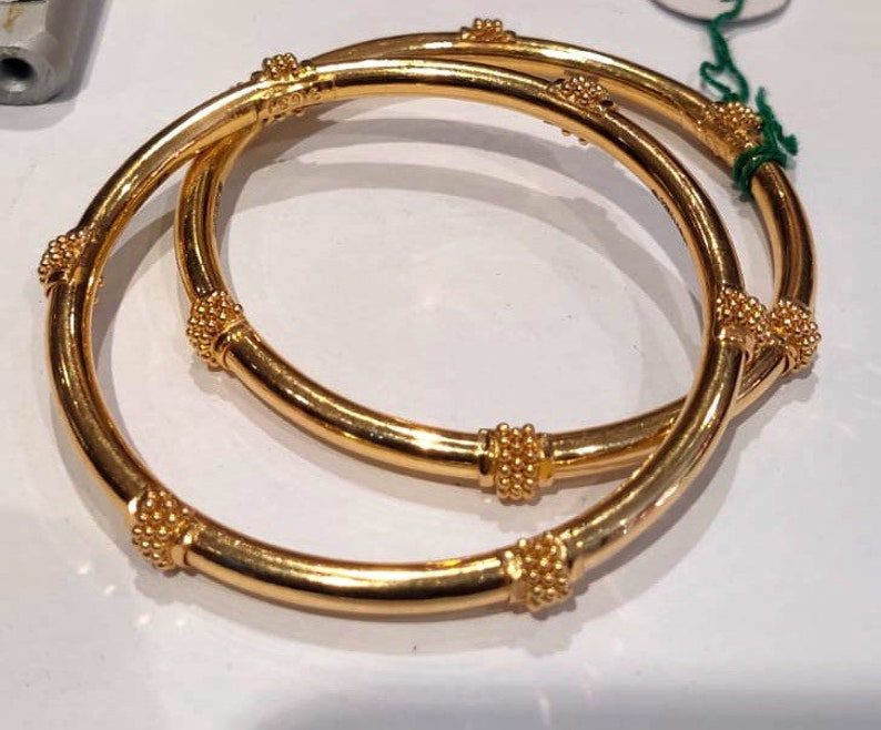 22k Solid Gold Bangle-solid Gold Rajwada Bangle Gold - Etsy