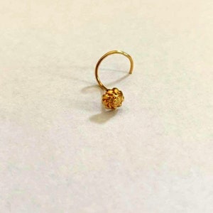 18k Solid Gold Nose Pin- Gold Nose Stud-rajasthani Nose Pin- Indian ...