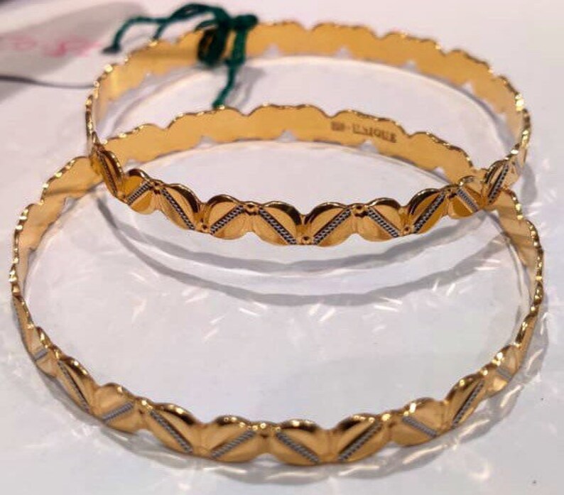 22k Solid Gold Bangle-every Day Wear Gold Bangle-indian Gold Bangle ...