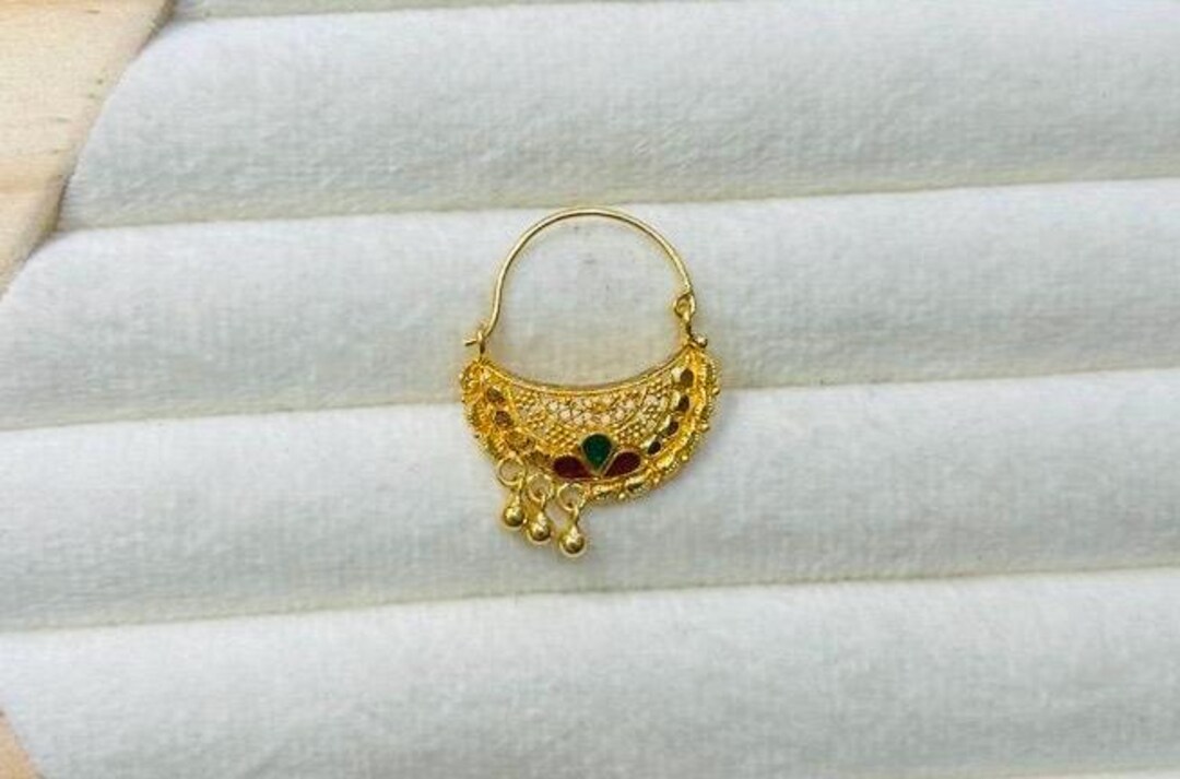 22k Solid Gold Nath or Gold Nose Ring-real Solid Gold Nose Jewellery or ...
