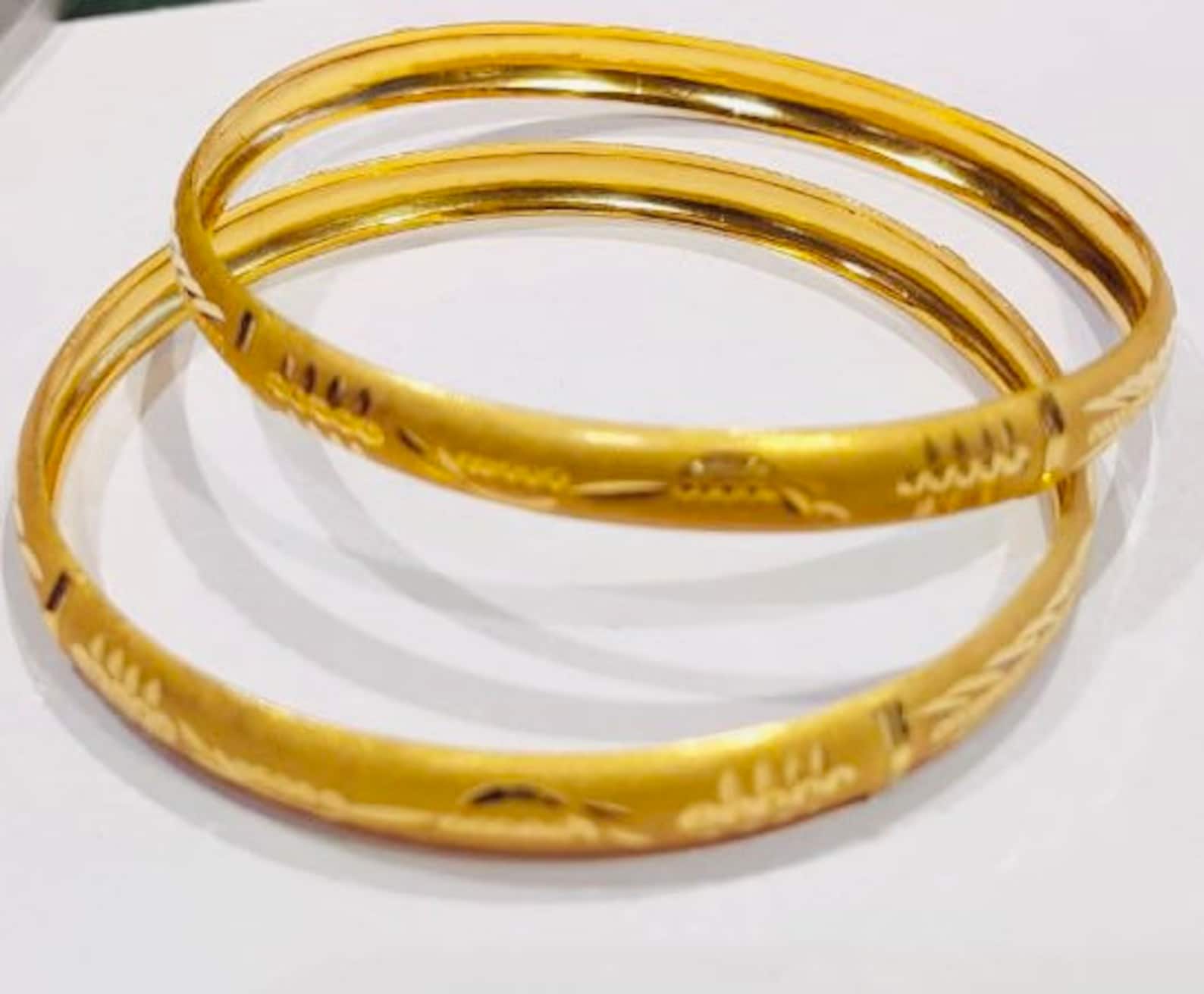 22k Solid Gold Indian Bangle Set-gold Bangle-rajasthani Gold Bangle ...