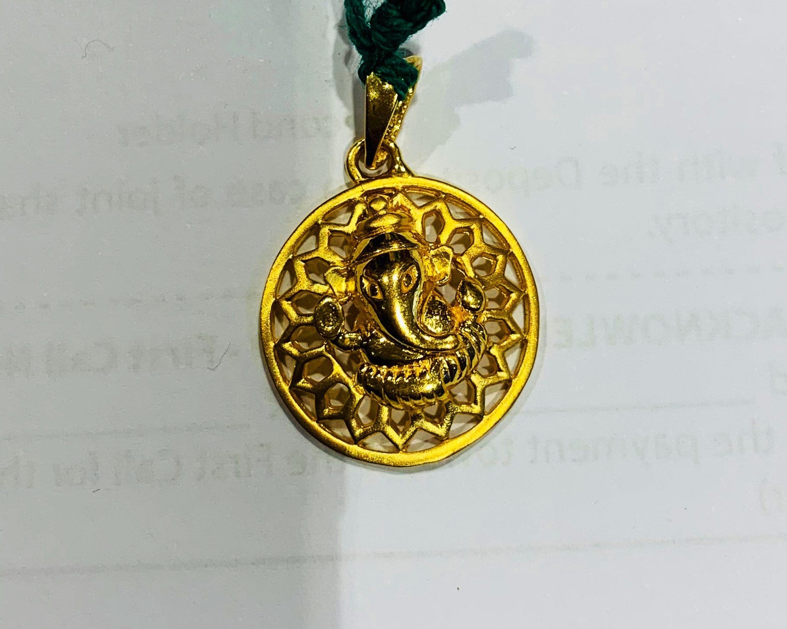 22k Gold Ganesha Pendant-solid Gold Pendant- God Gold Pendant- Spirtual ...