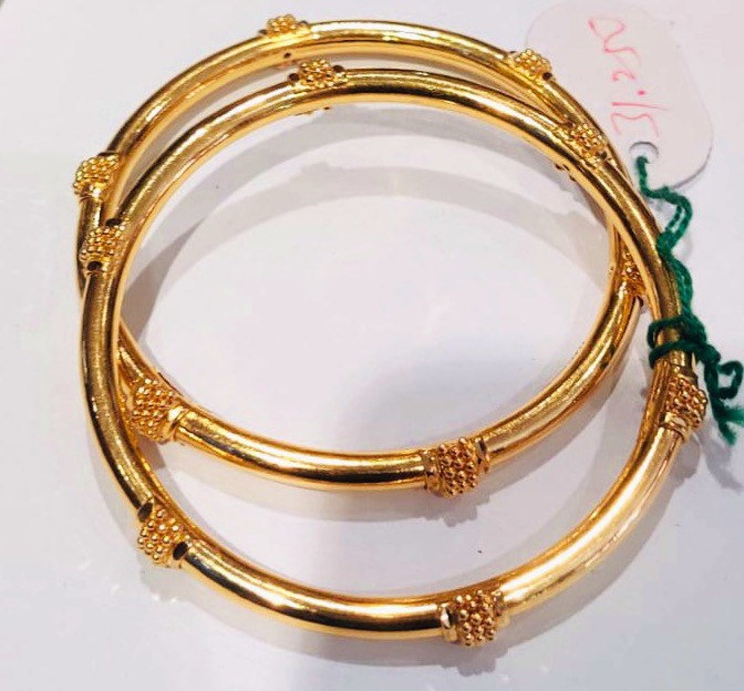 22k Solid Gold Bangle-solid Gold Rajwada Bangle- Gold Bangle ...