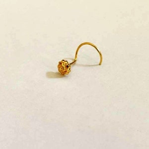 18k Solid Gold Nose Pin- Gold Nose Stud-rajasthani Nose Pin- Indian ...