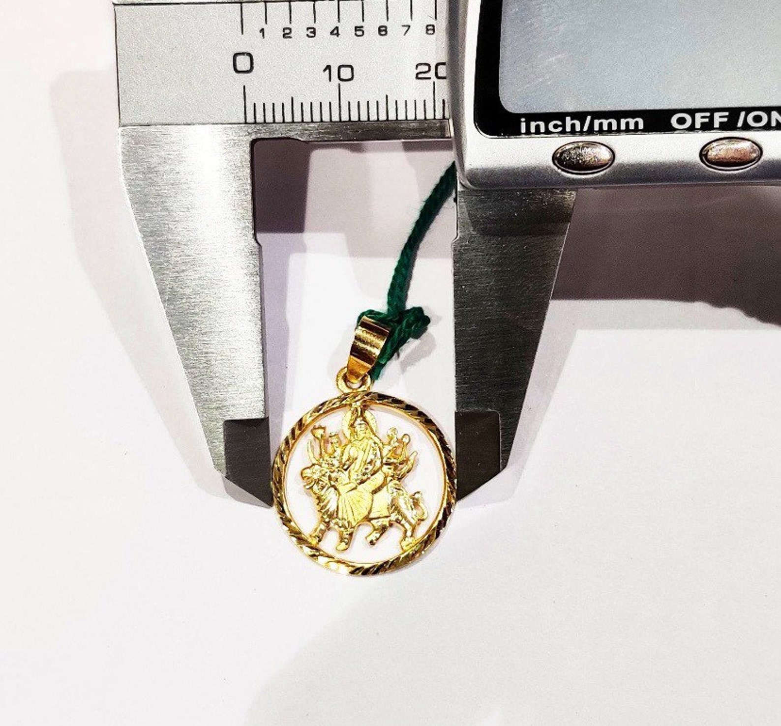 22k Gold Goddess Durga Pendant-solid Gold Pendant Navratri | Etsy