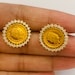 22k Solid Gold Antique Coin Stud-antique Gold Coin Earrings - Etsy