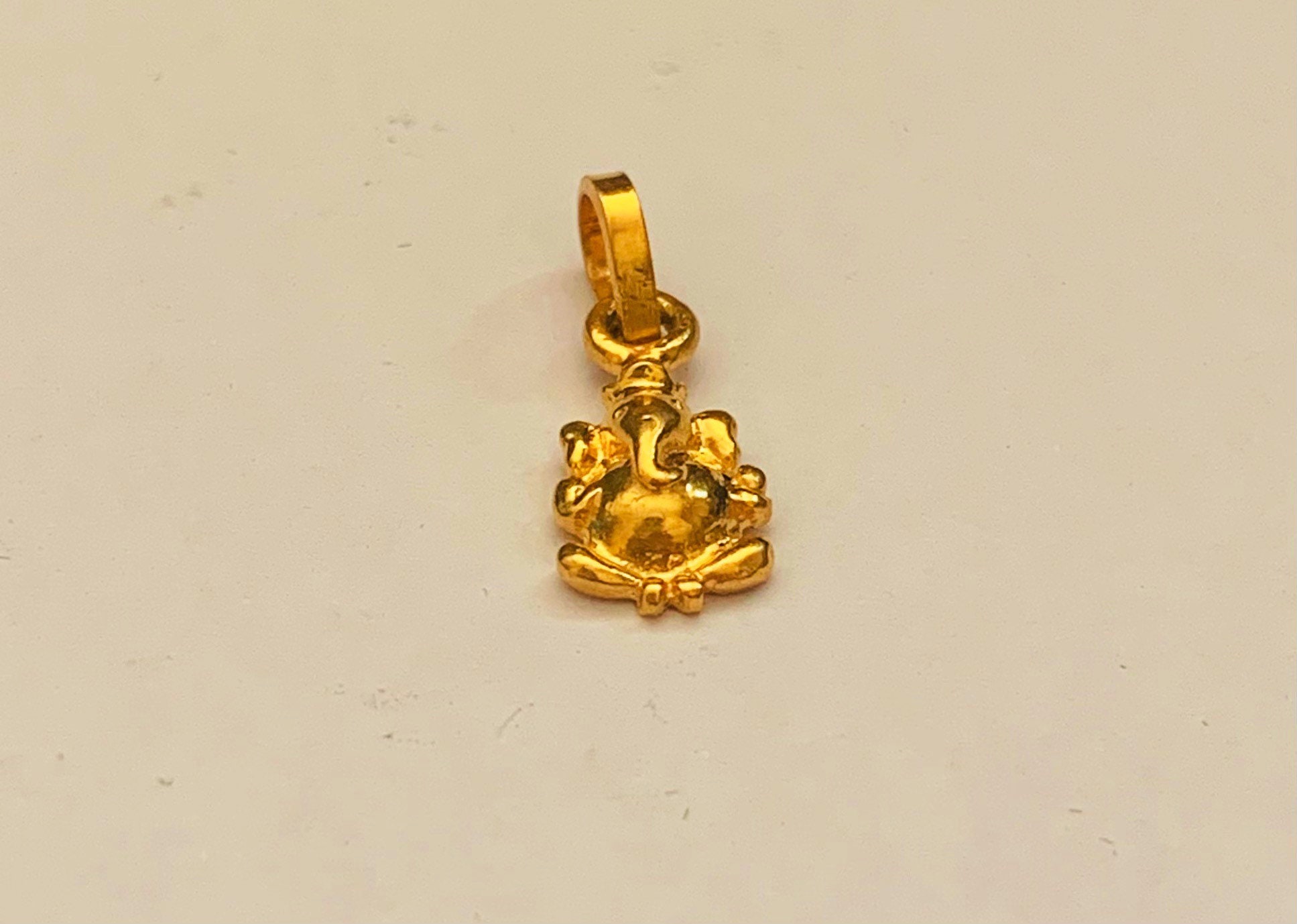 22k Solid Gold Ganesha Pendant-tiny Gold Pendant-lord Ganesha - Etsy