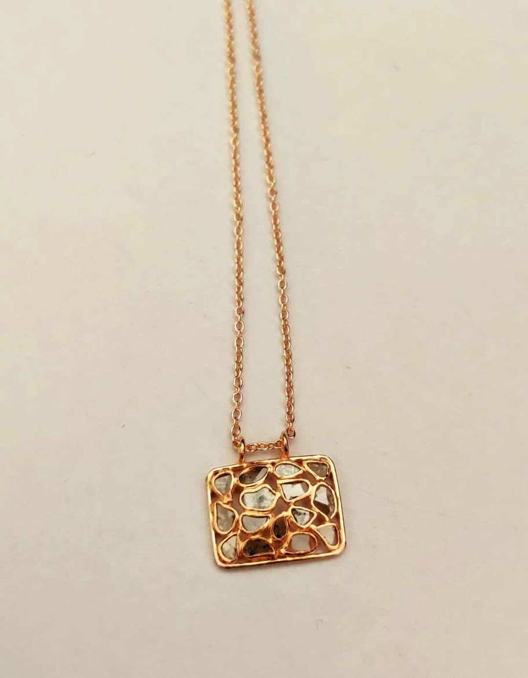 Very Beautiful Polki Diamond Designer Rosecut Pave Diamond Pendant With ...
