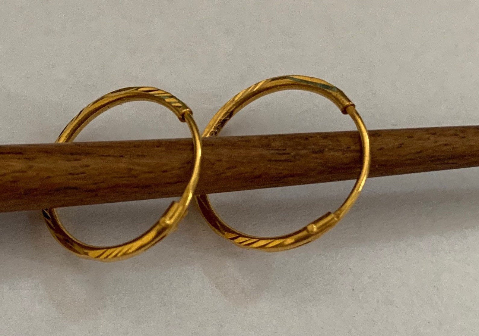 22k Gold Hoops Gold Earring Solid Gold Hoops Tiny Gold | Etsy