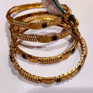 22k Solid Gold Bangle-solid Gold Rajwada Bangle- Gold Bangle ...