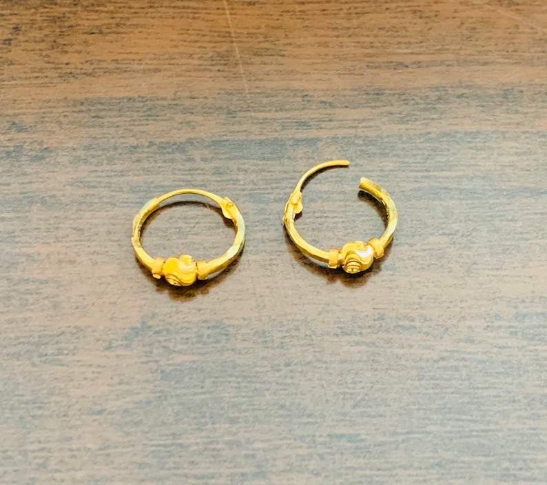 22k Gold Hoops Rajasthani Gold Hoops Indian Gold Hoops | Etsy