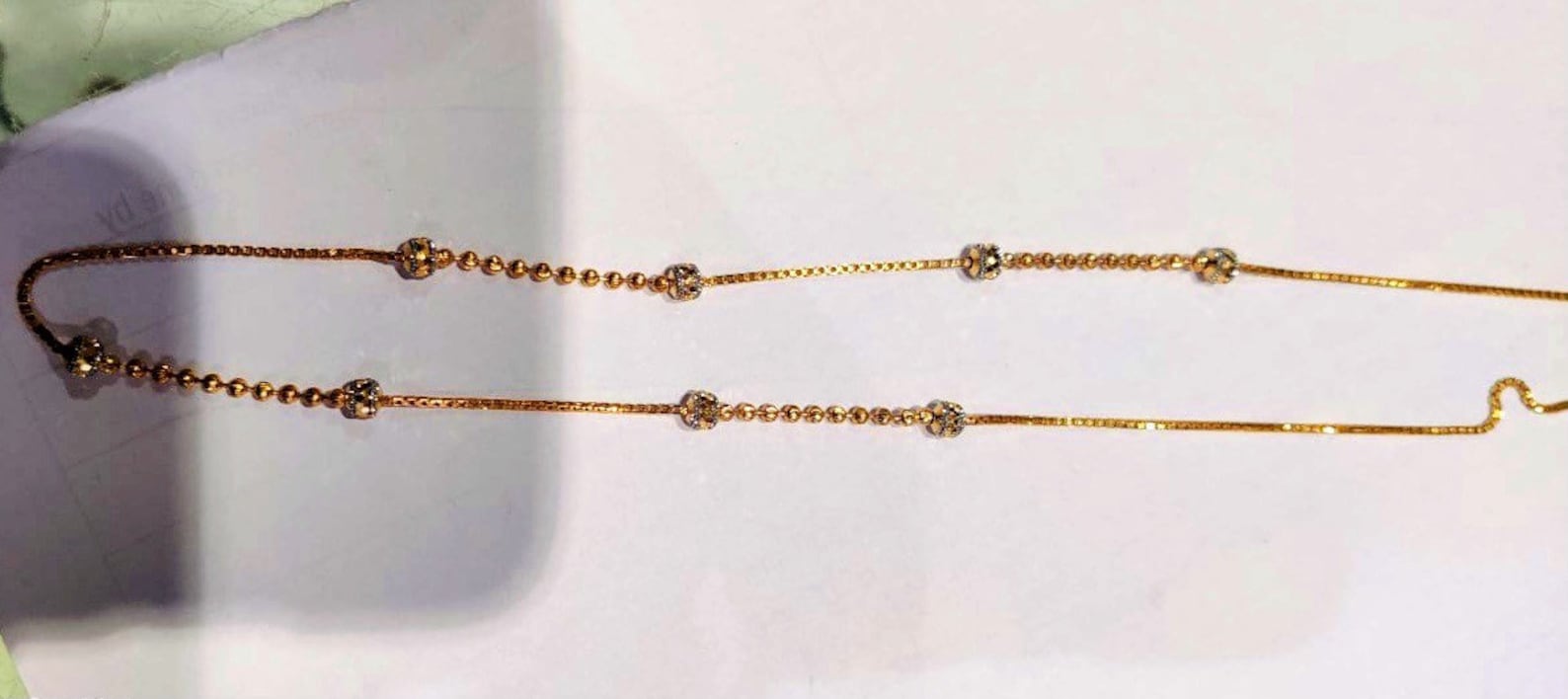 22k Solid Gold Ball Chain-7.3 Gram Gold Chain Indian Gold - Etsy