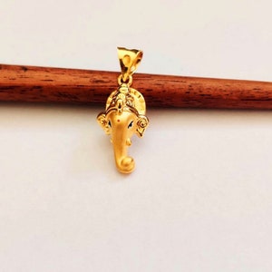 22k Solid Gold Ganesha Pendant-tiny Gold Pendant-lord Ganesha Gold ...