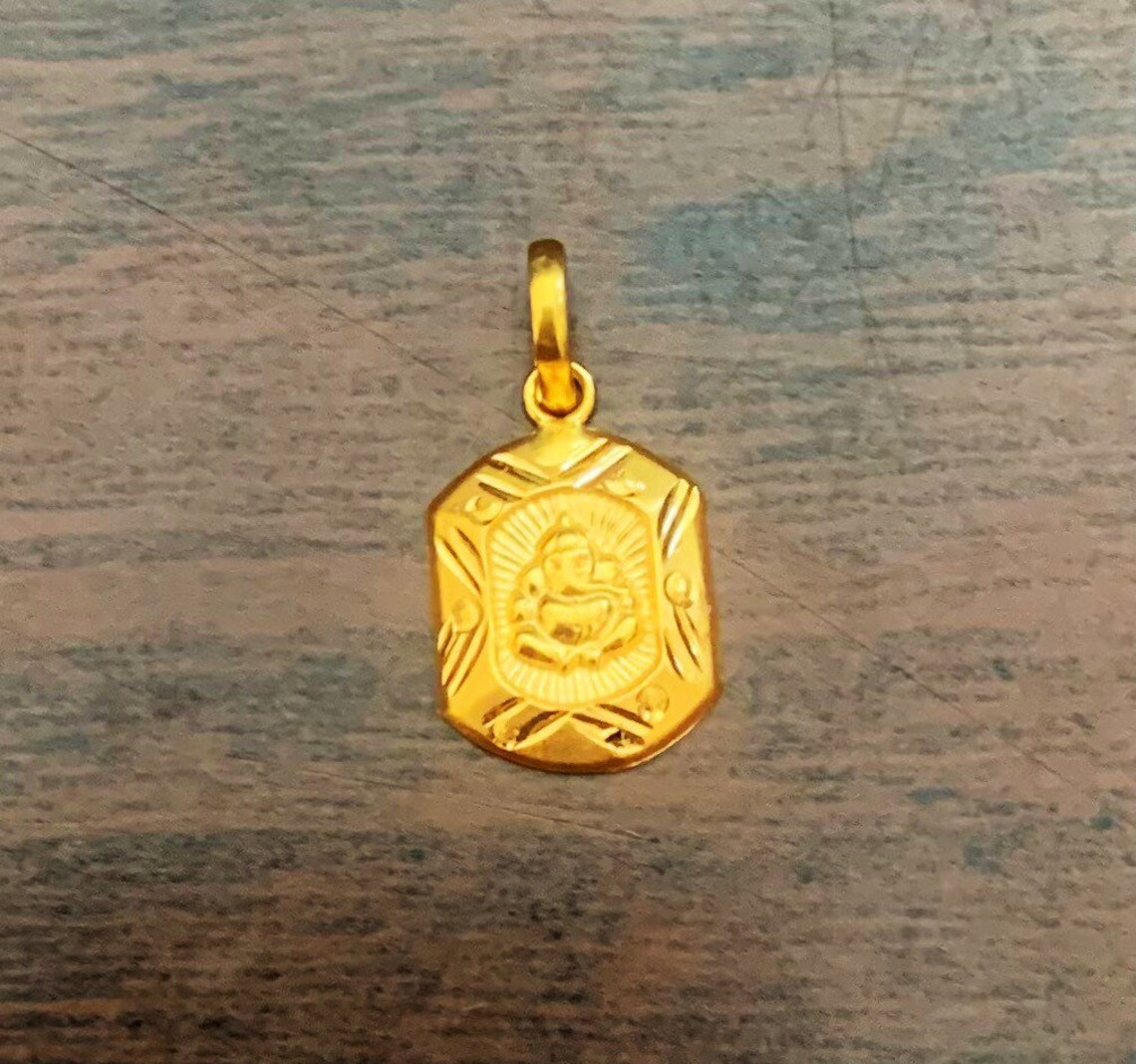 22k Gold Ganesha Pendant-solid Gold Pendant God Gold Pendant - Etsy