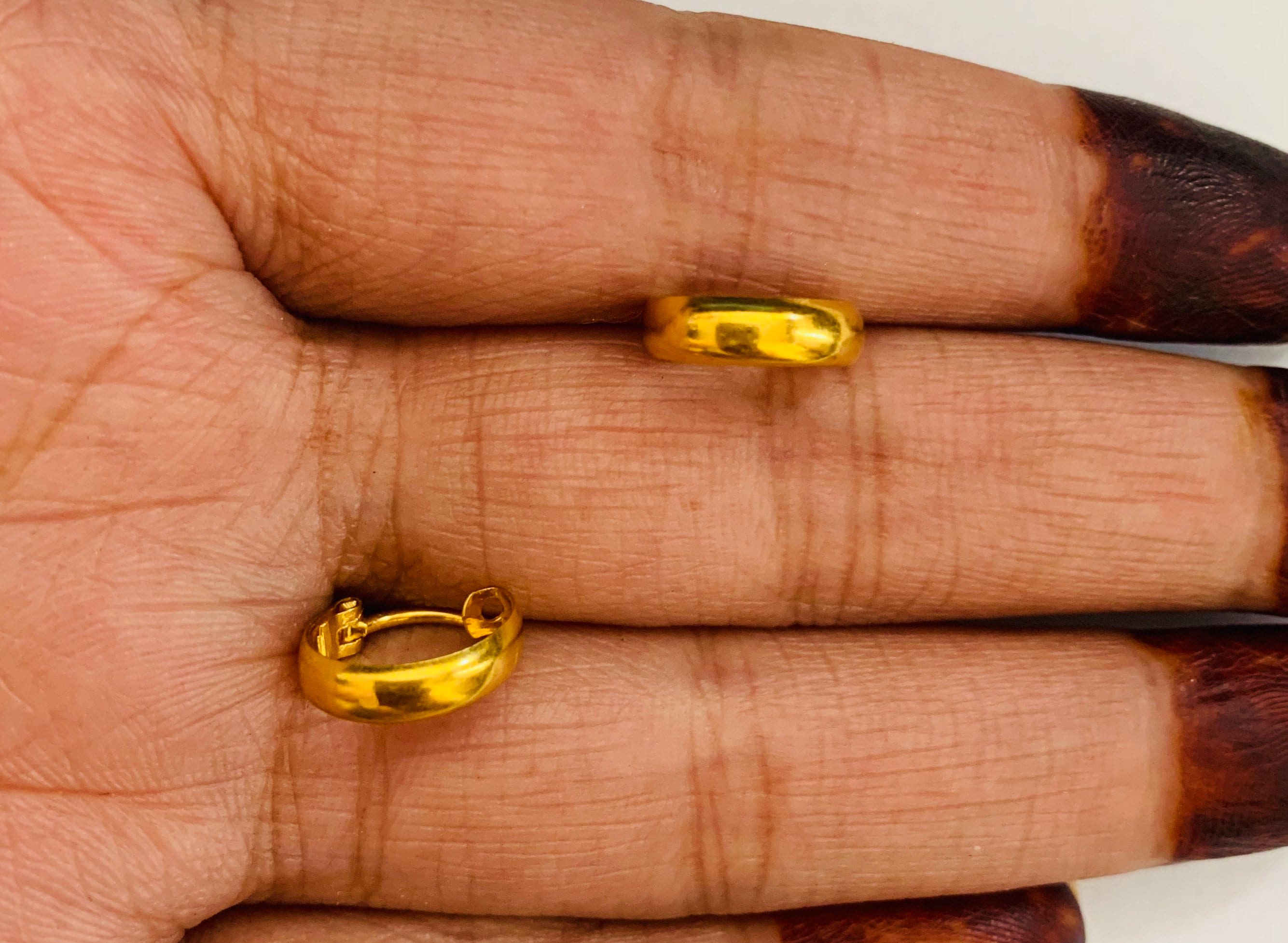 22k Gold hoops Gold Earring Rajasthani gold Hoops Tiny Gold | Etsy