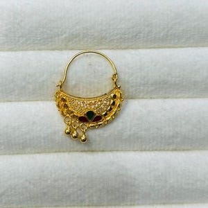 22k Solid Gold Nath or Gold Nose Ring-real Solid Gold Nose Jewellery or ...