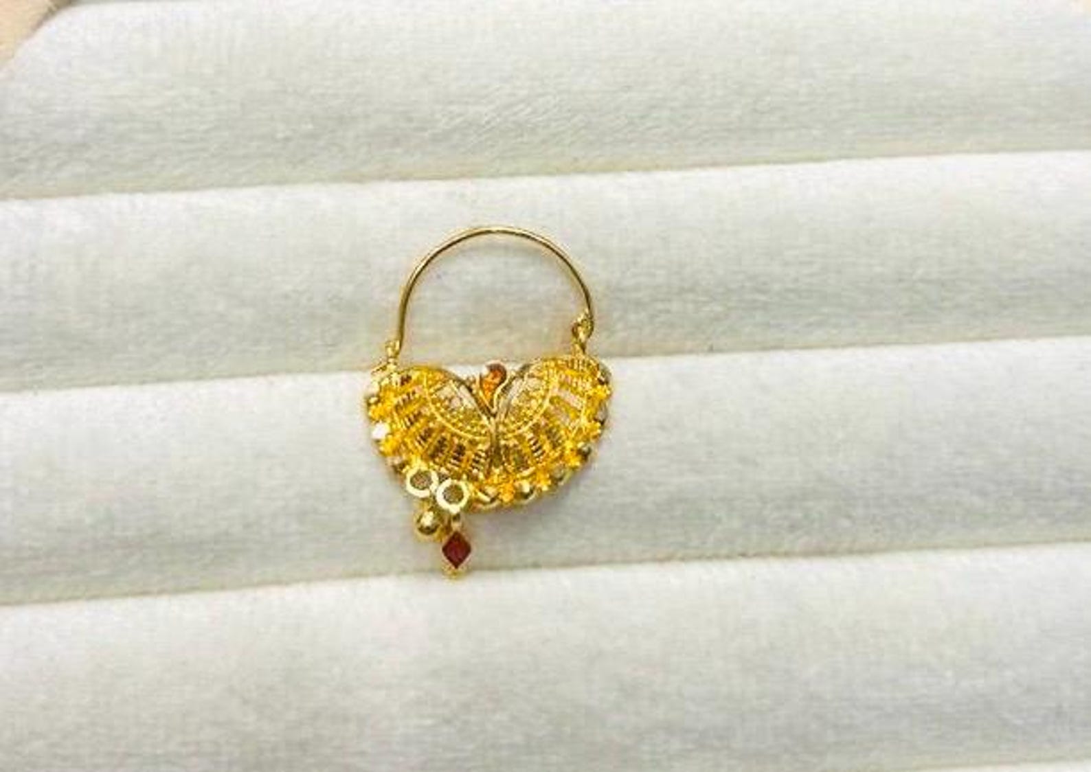 22k Solid Gold Nath or Gold Nose Ring-real Solid Gold Nose Jewellery or ...