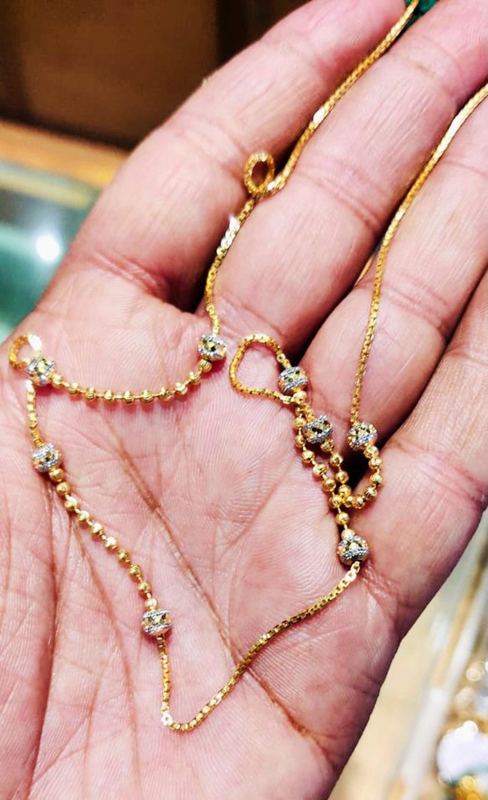 22k Solid Gold Ball Chain-7.3 Gram Gold Chain Indian Gold - Etsy