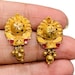 22k Solid Yellow Gold Stud-gold Stud With Dangling Gold Ball- Real Gold ...