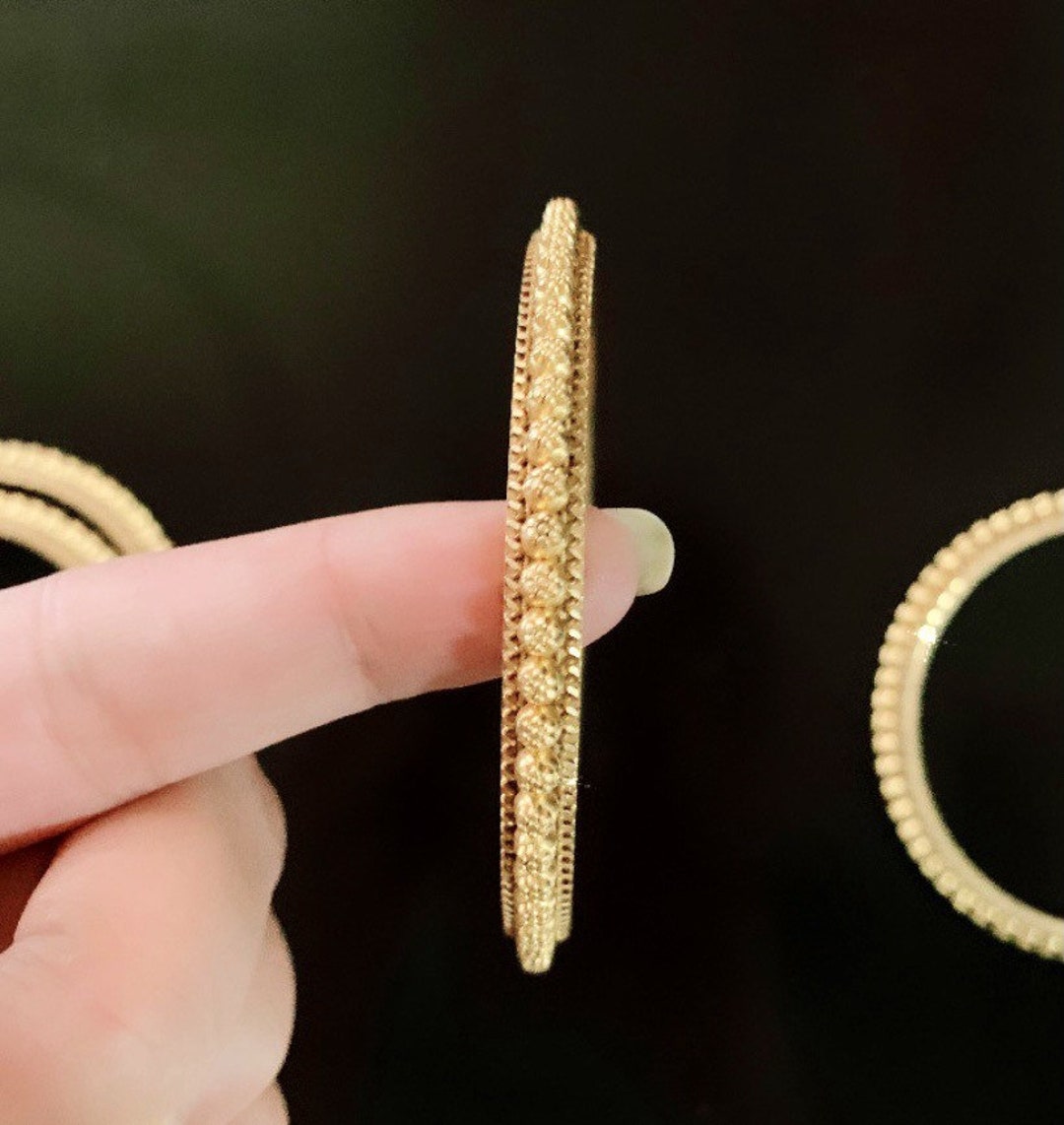 22k Solid Gold Bangle-solid Gold Rajwada Bangle- Gold Bangle ...