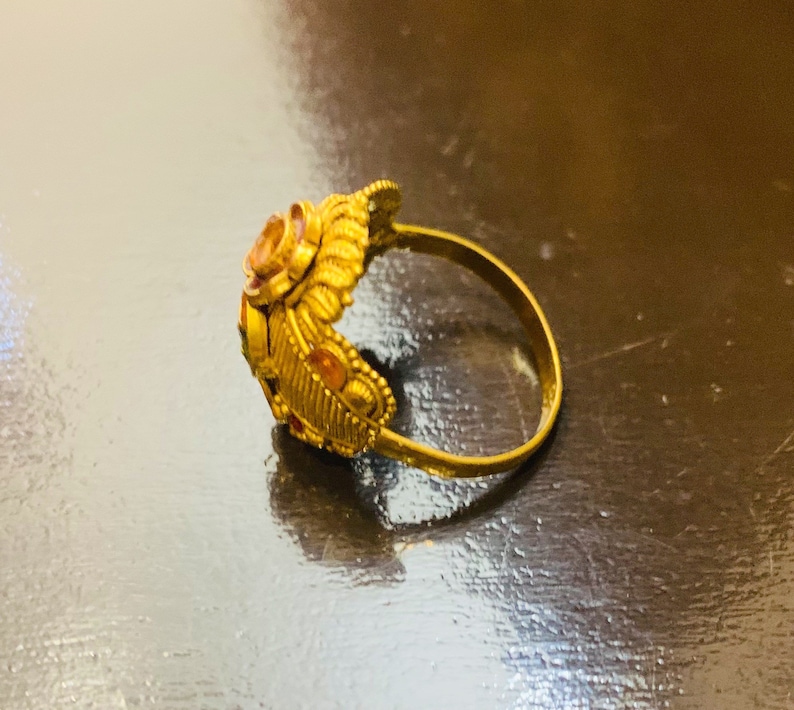 22k Solid Yellow Gold Ring-indian Gold Ring-handcrafted - Etsy