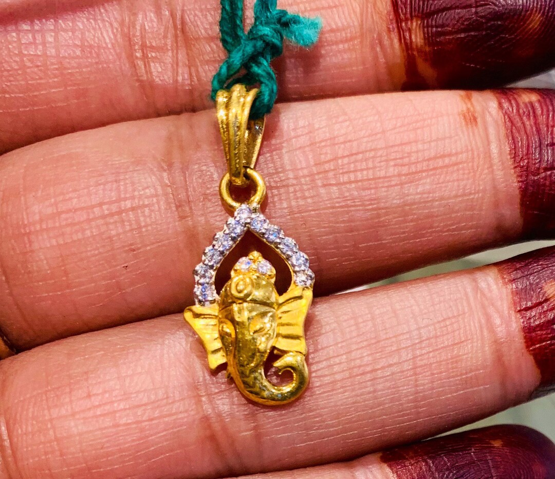 22k Gold Ganesha Pendant-2.5 Gram Solid Gold Pendant- God Gold Pendant ...
