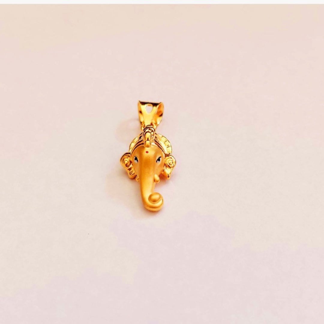 22k Solid Gold Ganesha Pendant-tiny Gold Pendant-lord Ganesha Gold ...