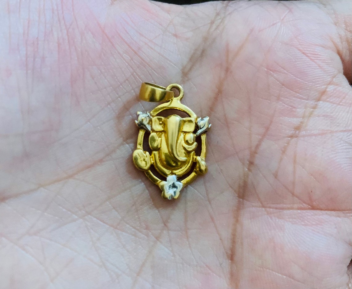 22k Gold Ganesha Pendant-Solid Gold pendant god gold pendant | Etsy