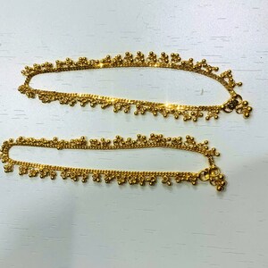 22ksolid Yellow Gold Anklet-indian Gold Payal-real Gold Anklet-gold ...