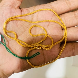 22k Solid Gold Chain- Yellow Gold Chain- Indian Gold Chain- Handmade ...