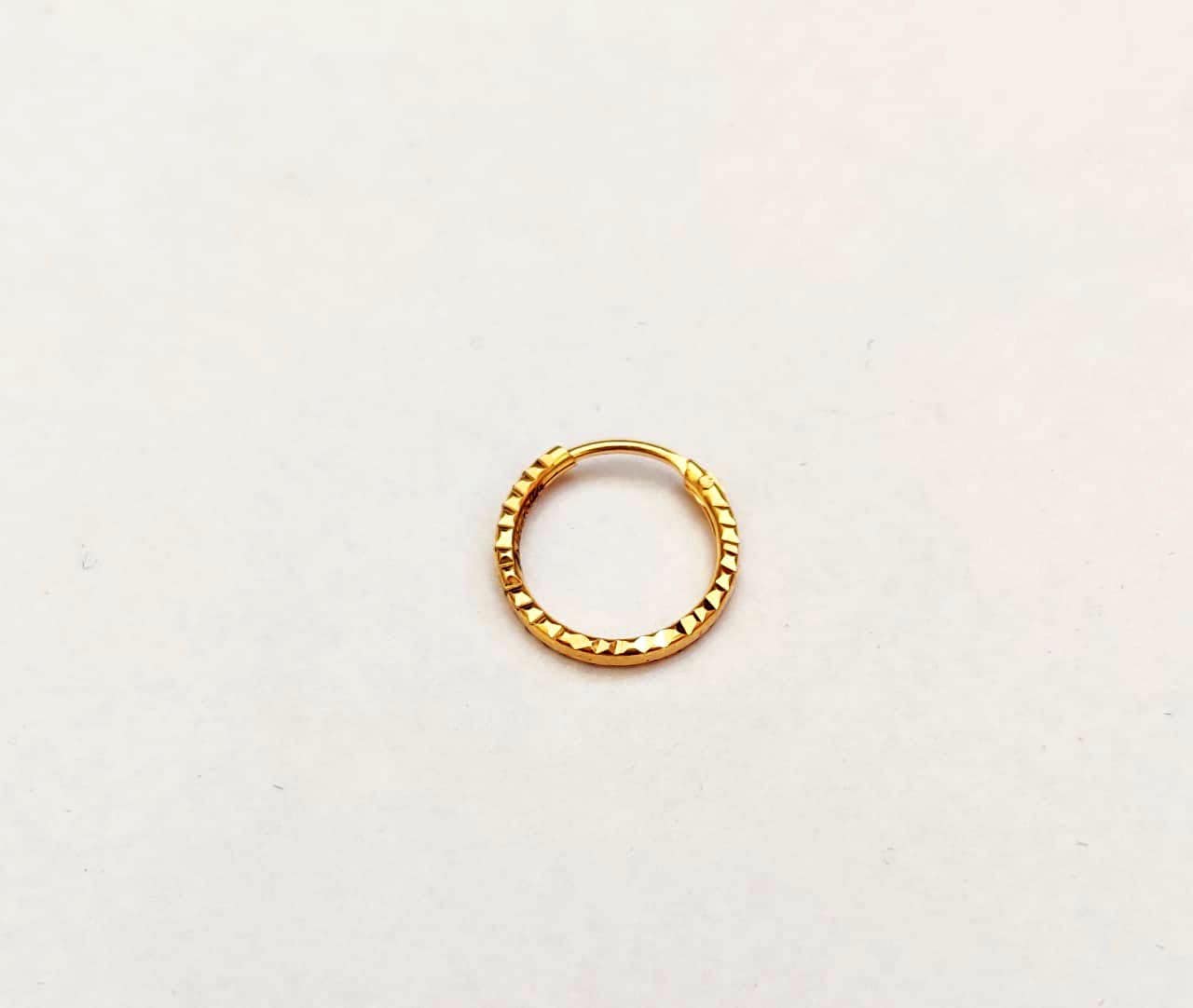 22k Gold Diamond Cut Nose Ring Gold Nose Hoop Gold Nostril | Etsy