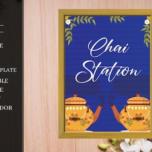 Chai Stall Signs Indian Food Station Sign, Indian Chai Station Sign ...