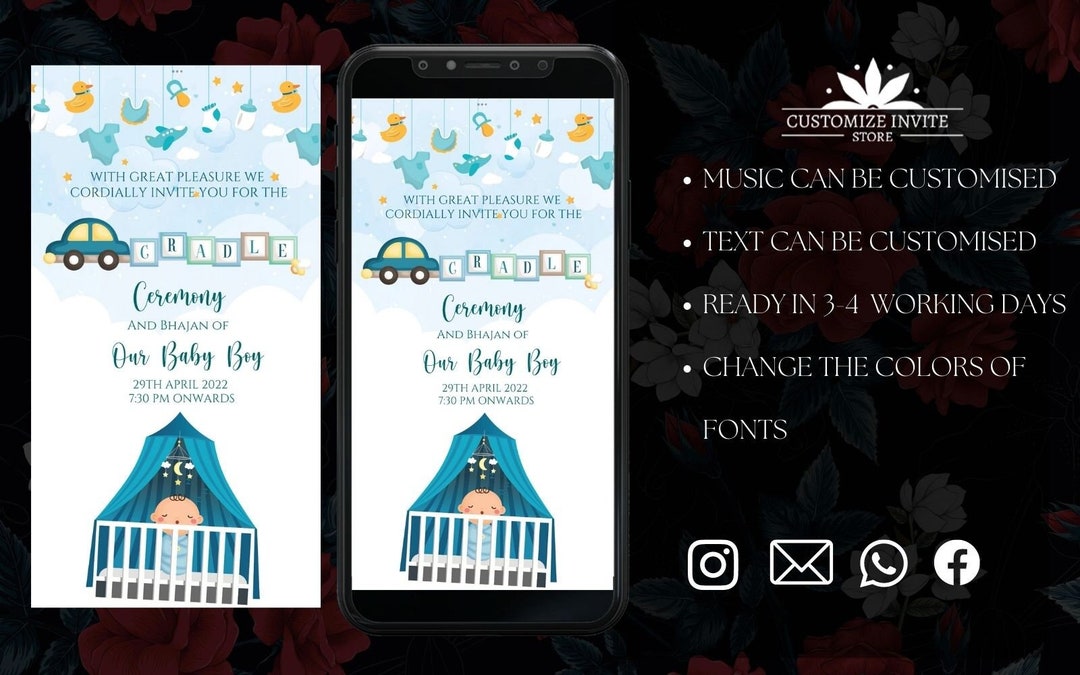 Naming Day Invite Naming Day Card, Name Day Card, Naming Ceremony Card ...