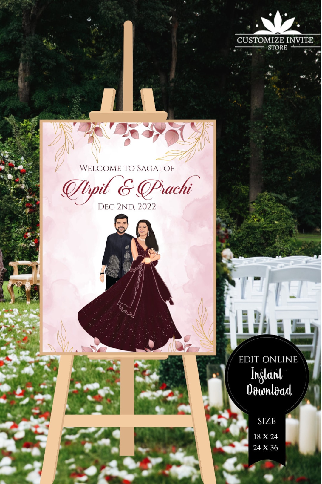 Pastle Welcome Engagement Ceremony Signs as Engagement Signs, Sagai ...