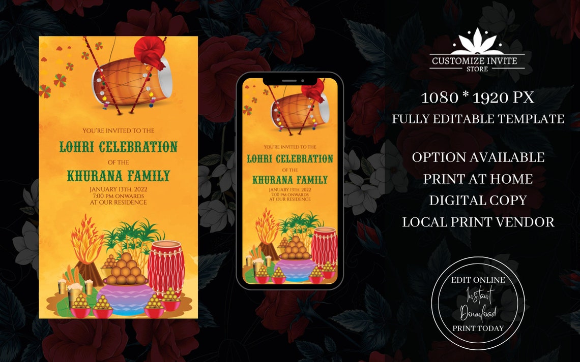 Lohri Invite Lohri Invitation Lohri Mobile Phone Invite First Lohri ...